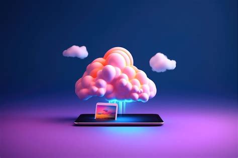 Premium Ai Image Cloud Storage For Downloading Digital Service Or Application With Data