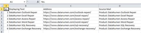 how to quickly export all hyperlinks in multiple outlook emails to excel