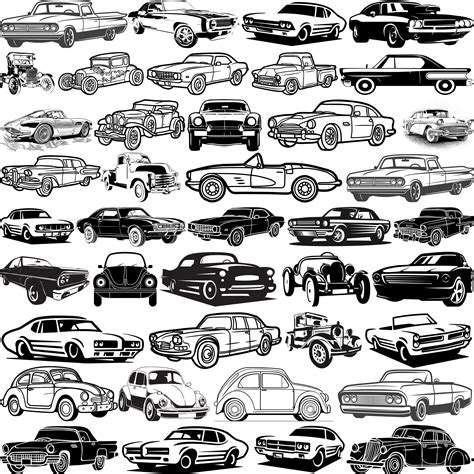 Classic Car Svg Bundle Classic Car Vector Retro Car Svg Vintage Cars