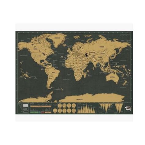 Scratch Map World Map Semi Manual Hanging Gilt She Grandado