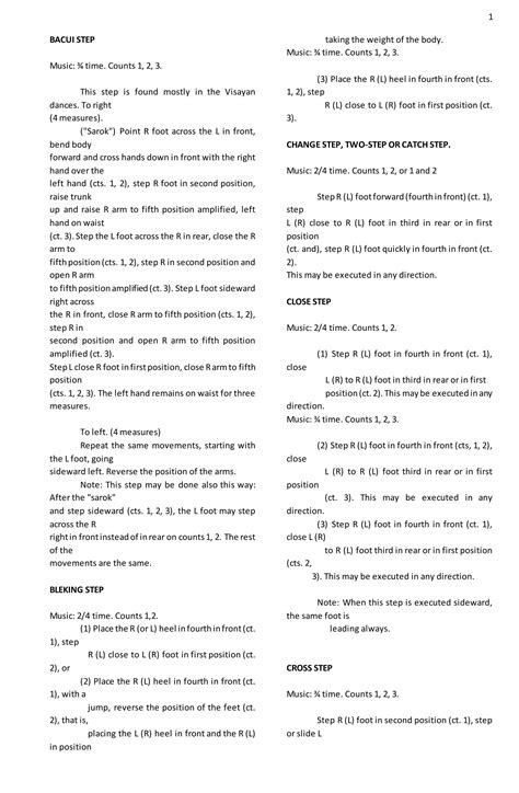 Basic Step Of Folkdance Docx