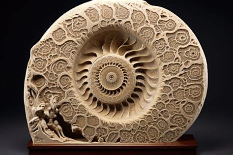 Ammonite Fossil With Intricate Patterns Stock Illustration Illustration Of Shell Prehistoric
