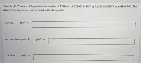 solved calculate pfe2 at each of the points in the