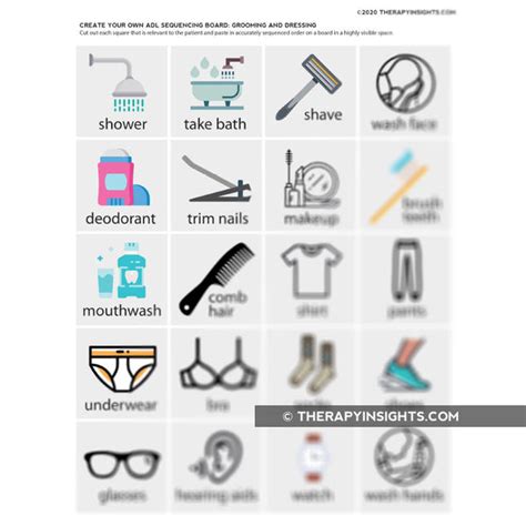 Make Your Own Adl Sequencing Board Bathing And Dressing Therapy Insights