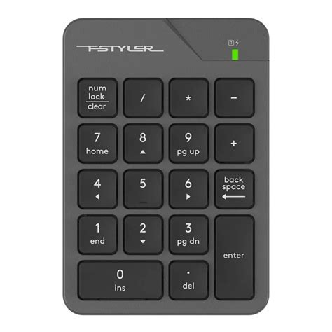 A4tech Fstyler Fgk21c 2 4g Wireless Rechargeable Numeric Keypad Grey