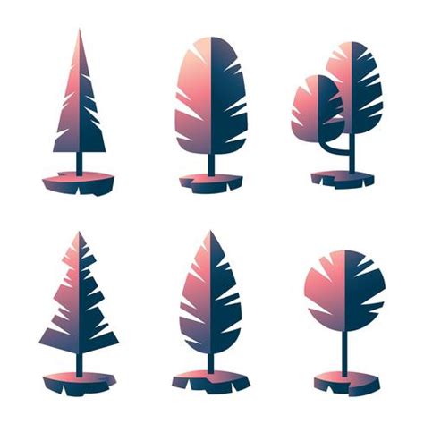 Trees Clipart Set Vector Art At Vecteezy