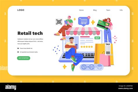 Retail Technology Concept Online Shopping Experience With Qr Code Digital Payment Cart And