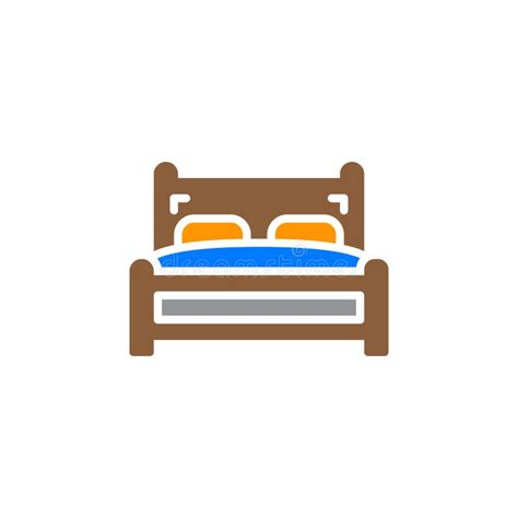 Double Bed Icon Vector Filled Flat Sign Solid Colorful Pictogram Isolated On White Stock