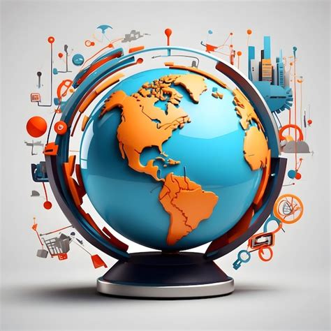 Premium Photo Symbol Of Globe With Social Connection Global Connectivity Icon Earth With