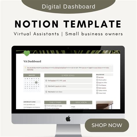 Notion Template For Small Business Owner Virtual Assistants 2023