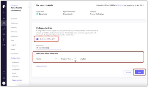 Salesforce Enable Data Pull Pronto Support