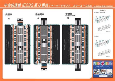 JR東日本 在来線 電車 ペーパークラフト E233系0番台中央快速線 ペーパークラフト 子供と一緒に使えるプリント素材 年賀状