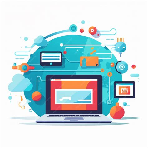 Internet Network Communication Web Technology Computer Icon Vector Online Website Design