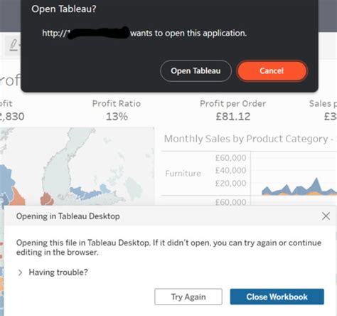 When I Click Edit Workbook In Tableau Server Then Click Open And Edit