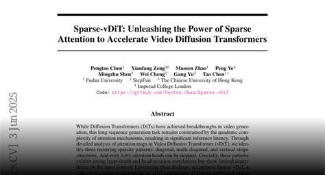 Paper Page Sparse Vdit Unleashing The Power Of Sparse Attention To Accelerate Video Diffusion