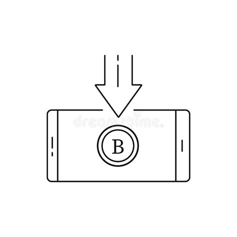 Icono De Estilo De Esquema De Bitcoin Stock De Ilustración Ilustración De Colorido Blanco