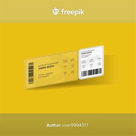 Premium Psd Elegant Rounded Corner Boarding Pass Or Airplane Ticket