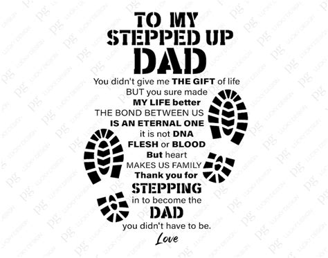 To My Stepped Up Dad Svg Thanks You For Stepping Dad Bonus Dad Step
