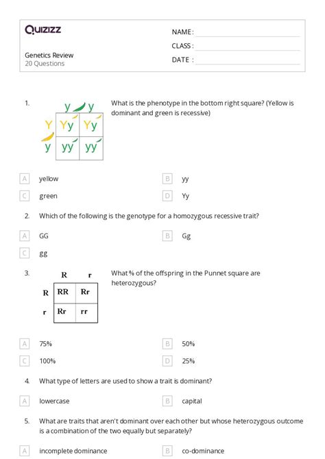 50 Genetic Variation Worksheets On Quizizz Free And Printable