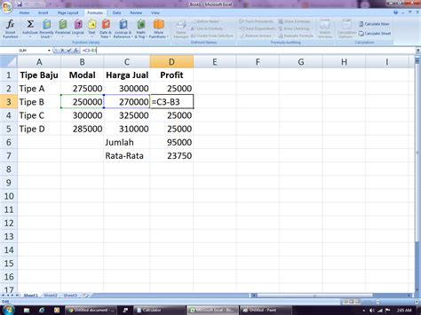 Membuat Formula Pada Program Microsoft Excel DotX