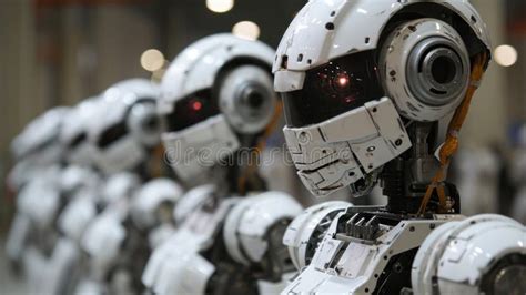 Advanced Robotics Lab With Humanoid Robots Ai Generated Stock Illustration Illustration Of