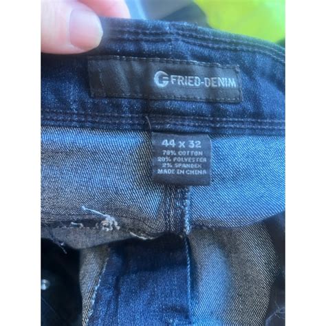 Fried Denim Mens Dark Wash Straight Leg Jeans Size 44x32 Indigo Stretch