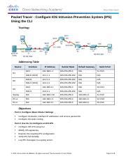 Configure IOS Intrusion Prevention System IPS Using CLI Pdf Packet Tracer Configure