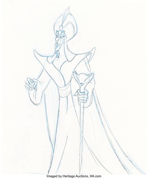 Aladdin Jafar Animation Drawings Group Of 3 Walt Disney 1992 Lot 11180 Heritage