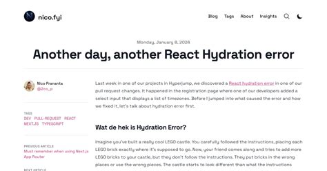 Another Day Another React Hydration Error Nicos Blog