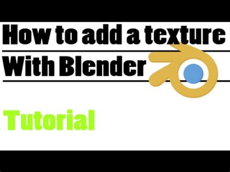 How Do I Add A Texture In Blender Tutorial YouTube