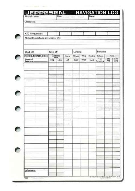 Atp Navigation Log Pdf Form Fillable Printable Forms Free Online