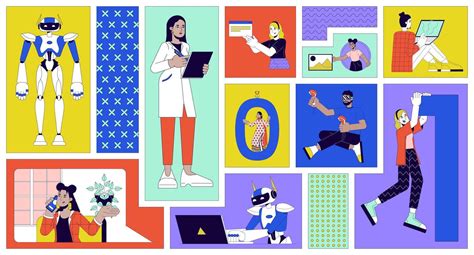 Software Development People Bento Grid Illustration Set Data Scientist