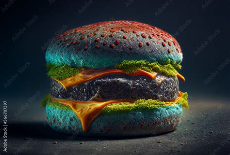 Mold Burger Cheeseburger Ai Generative Illustration Silicone Mold Hamburger Moldy Whopper