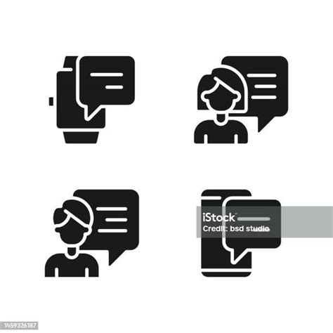 가젯을 통한 채팅 거품과의 통신 공백에 설정된 검은색 글리프 아이콘 brand name online messaging