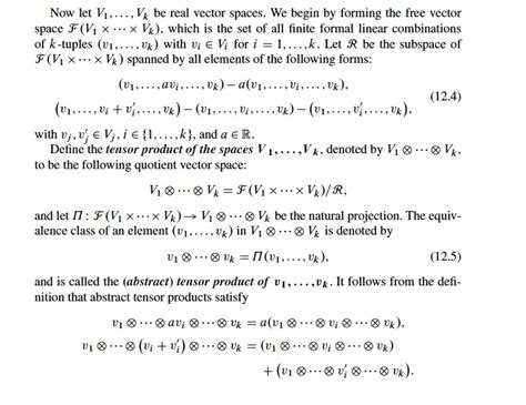 linear algebra free vector space of the product space mathematics