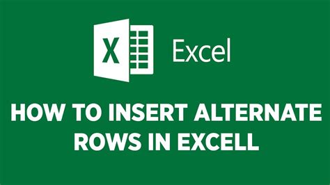 Excel Tutorial How To Insert Alternate Rows Step By Step Guide Excel Tutorial For Beginners