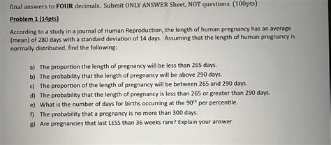 Solved Final Answers To FOUR Decimals Submit ONLY ANSWER Chegg Com