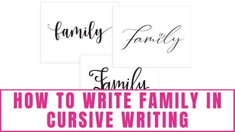 How To Write Family In Cursive Writing