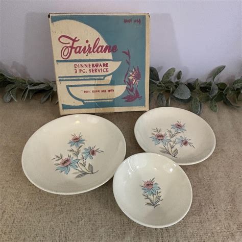 Vintage Mcm Steubenville Fairlane Dinnerware 3 Piece Set Etsy