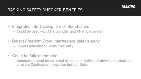 Safety Checker Features Tasking