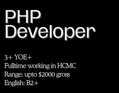 Dao V On Linkedin Php Developer 2000 Gross Fulltime Hcmc Bên Em đang Tuyển Cho Khách