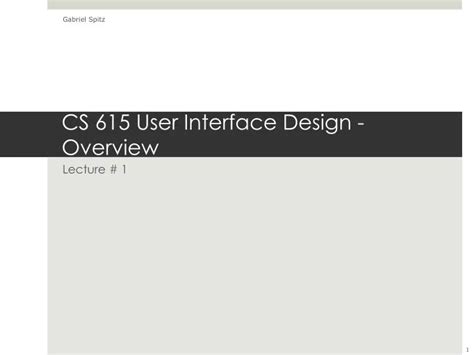 ppt cs 615 user interface design overview powerpoint presentation
