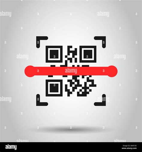 Qr Code Scan Icon In Flat Style Scanner Id Vector Illustration On