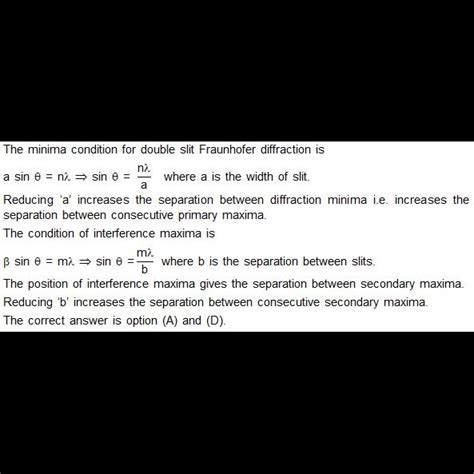 The Following Figure Shows A Double Slit Fraunhofer Diffraction Pattern Produced