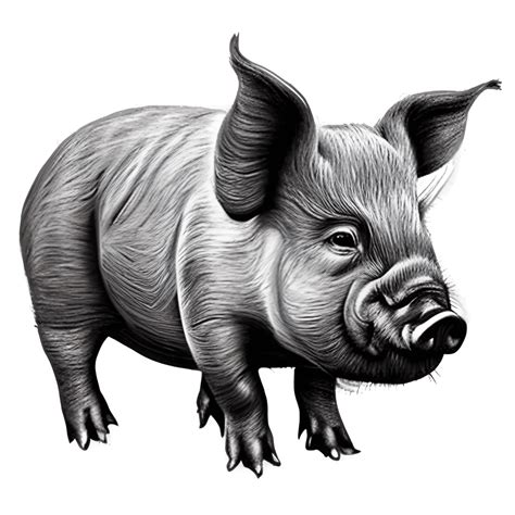 Realistic Pig Drawing