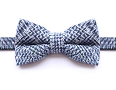Navygreen Prince Of Wales Check Pure Wool Bow Tie Knightsbridge Neckwear