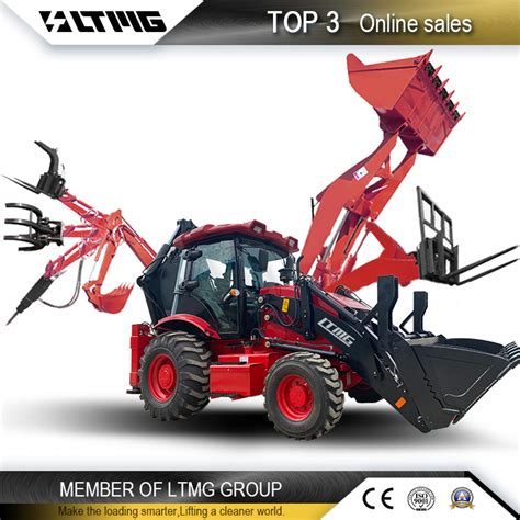 ltmg 휠 프런트 엔드 로더 rops 캐빈 굴삭기 4x4 굴절식 조이스틱 제어장치용 휠 백호 로더 중국 백호 로더 굴절식