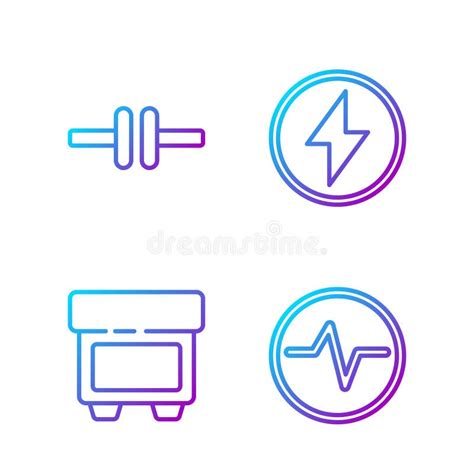 Set Line Electric Circuit Scheme Fuse Electric Circuit Scheme And Lightning Bolt Gradient