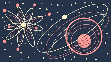 Stylized Atom Model With Orbiting Electrons Science And Physics