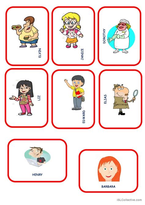 Guess Who Flashcards Vocabulary Flas English Esl Worksheets Pdf And Doc